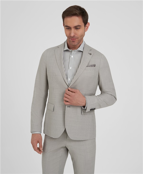 Костюмный пиджак из шерстяной растяжимой ткани, прямой силуэт JT1-0230-N LGREY- купить в ...