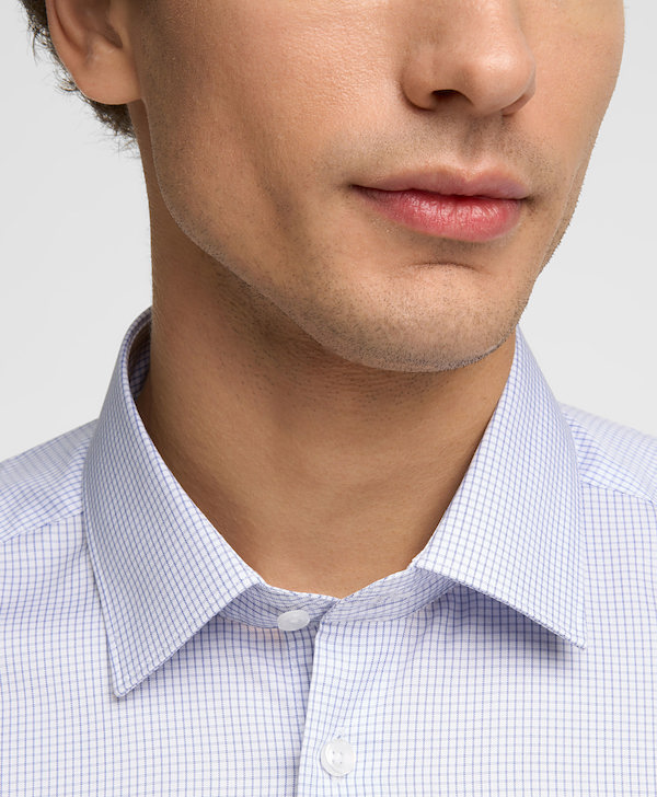 Рубашка хлопковая, не требует утюжки, прямой силуэт SHL-2145-R BLUE ...