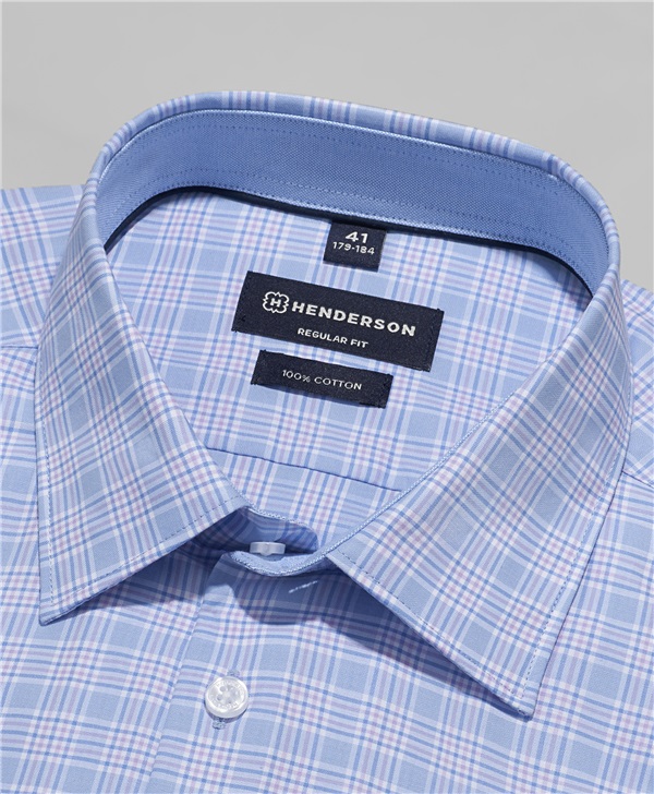 Рубашка хлопковая, прямой силуэт SHS-0710-R BLUE- купить в HENDERSON.RU ...