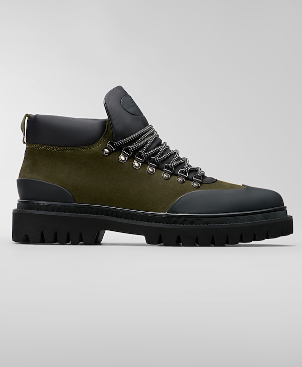 Утепленные ботинки-хайкеры из натуральной замши SS-0738 KHAKI- купить в ...
